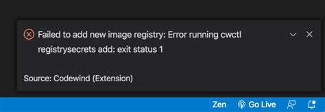 No Proper Error Message If Invalid Credentials Are Given For Registry