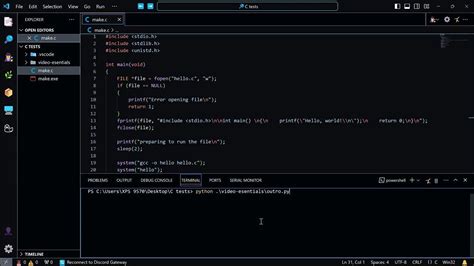 made a c program that makes another c program runs it and deletes it