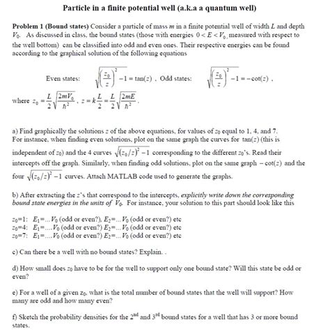 Particle In A Finite Potential Well A K A A Quantum