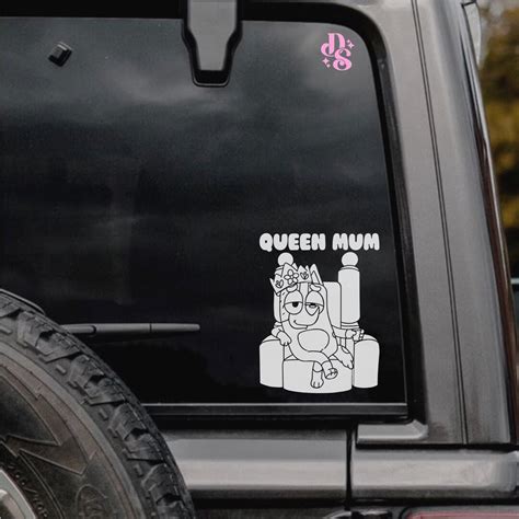 Queen Mum Decal Bumper Decals Bumper Stickers Vinyl Decal White Blue