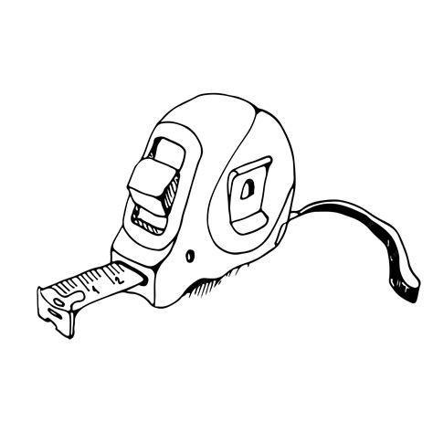 Premium Vector Steel Measuring Tape Tape Measure Roulette Vector Hand Drawn Illustration