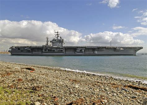Uss Nimitz Side View Aerial Photograph Uss Nimitz Aircraft Carrier San