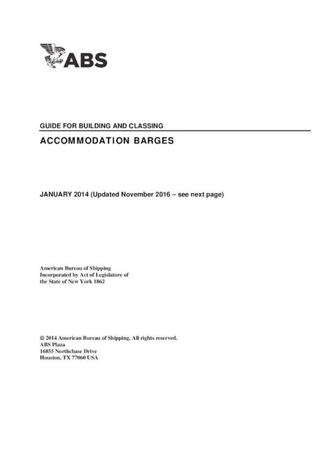 Pdf Accommodation Barges Abs · American Bureau Of Shipping Ams