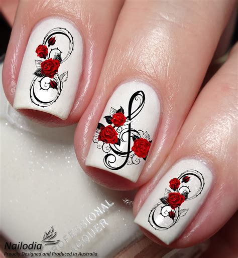 Rose Lady Flower Nail Art Decal Sticker Water Transfer Slider Ebay