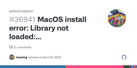 Macos Install Error Library Not Loaded Rpathlibc1dylib · Issue