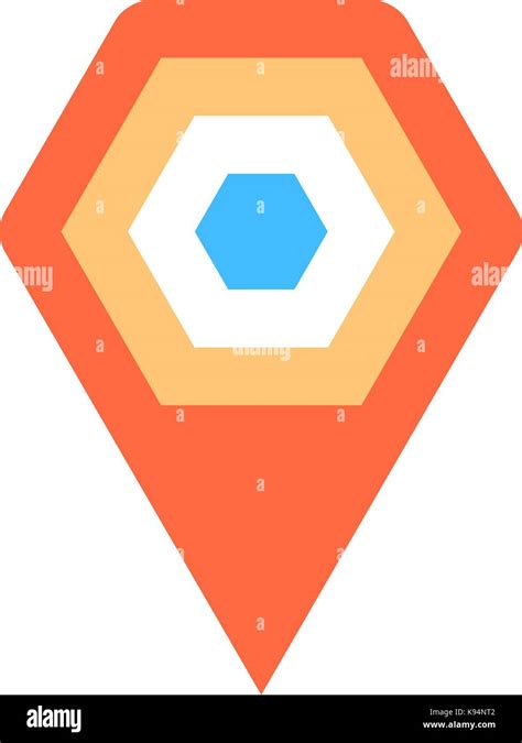 Quick And Easy Recolorable Hexagon Shape Isolated From Background Flat Map Pin Sign Location