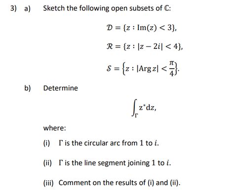 Solved A Sketch The Following Open Subsets Of C Chegg