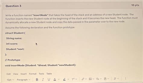 Solved Question 310 ﻿ptswrite A Function Named Insertnode