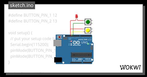 Push Button Wokwi Esp32 Stm32 Arduino Simulator