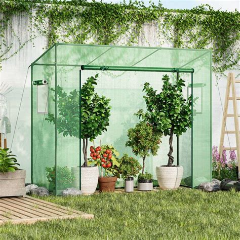 Costway Serre De Jardin Extérieure Avec Housse En Pe Cadre En Métal