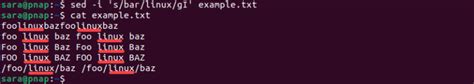 sed find and replace syntax and examples