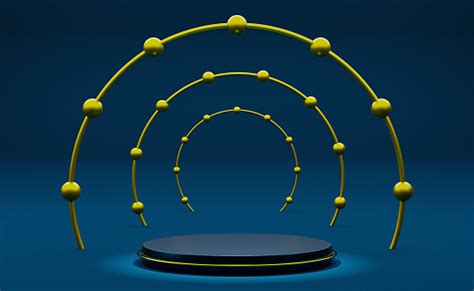 현대적인 무대 디스플레이 및 미니멀리스트 모형 추상 쇼케이스 배경 개념 3d 그림 또는 3d 렌더링을 위한 파란색 구성의