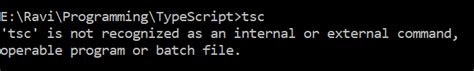 Typescript Tsc Is Not Recognized As An Internal Or External Command