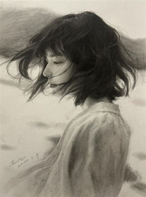 Realistic Drawing Of A Girl Realistic Drawings Sketches Pencil Drawings