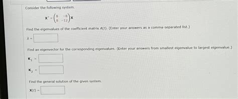 Solved Consider The Following Chegg