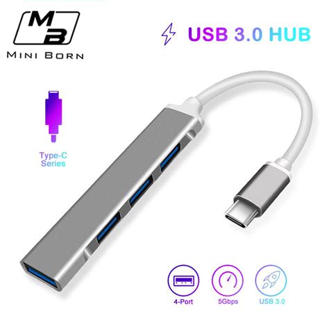 Usb Hubs 4 Port Usb 30 Hub Super Speed 5gbps Usb Ports Converter Cable