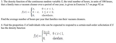 Solved 3 The Density Function Of The Continuous Random