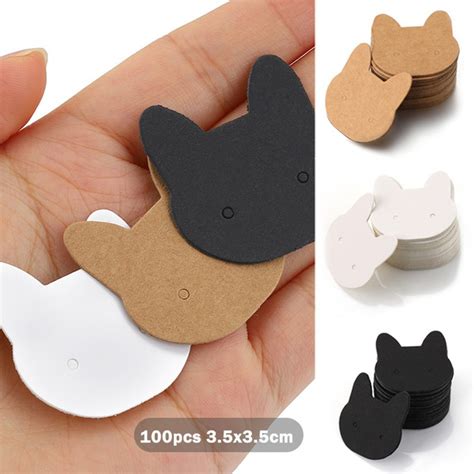 100pcs 35x35cm Retro Cat Card Jewelry Display Cardboards Price Tags