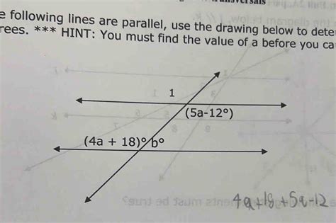 E Following Lines Are Parallel Use The Drawing Below To Dete Rees