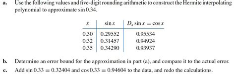 Solved A Use The Following Values And Five Digit Rounding
