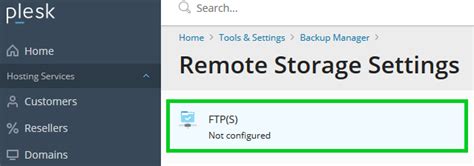 Using Ftp Storage For Backups With Plesk Ionos Help