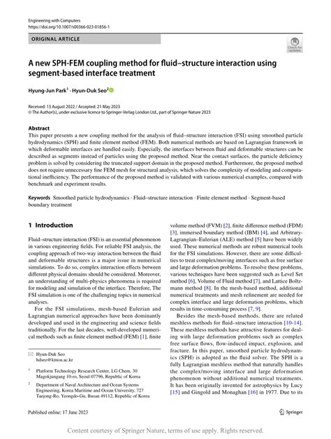 a new sph fem coupling method for fluid structure interaction using