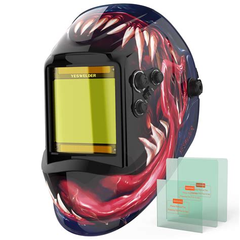 Yeswelder Large View Auto Darkening Welding Helmet Blue