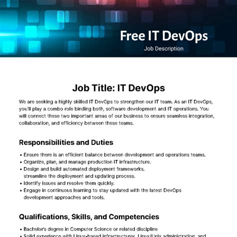 Free IT Devops Job Description Template Edit Online Download Template Net