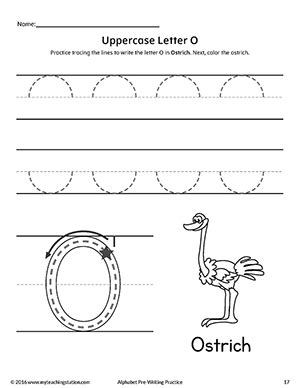 FREE Uppercase Letter O Pre Writing Practice Worksheet