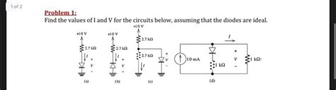 Solved Problem Find The Values Of I And V For The Chegg
