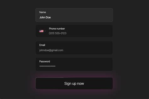 Dark Mode Sign Up Form Webflow