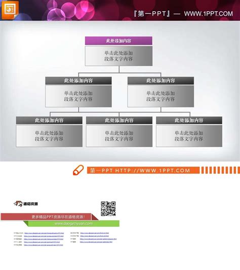 PPT Structure Diagram Template With Text Box Organizational Structure