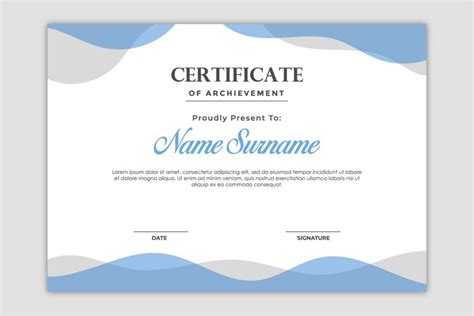 Abstract Wave Certificate Template Design