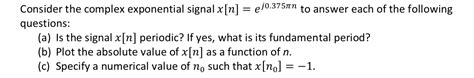Solved Consider The Complex Exponential Signal X[n]