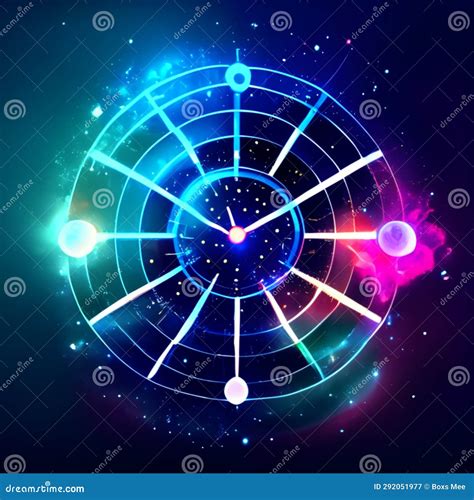 Astronomical Chart Vector Illustration In A Flat Style On A Dark Background Stock Illustration