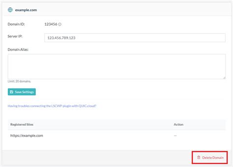 Delete A Domain Billing Quiccloud Quiccloud Documentation