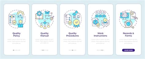 Premium Vector Qms Document Structure Onboarding Mobile App Screen