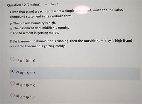 solved question 12 7 ﻿points ﻿savedgiven that p ﻿and q