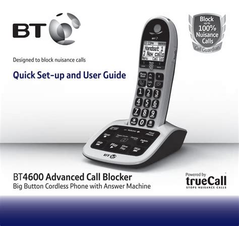 Bt 4600 Digital Cordless Telephone User Guide Pdf