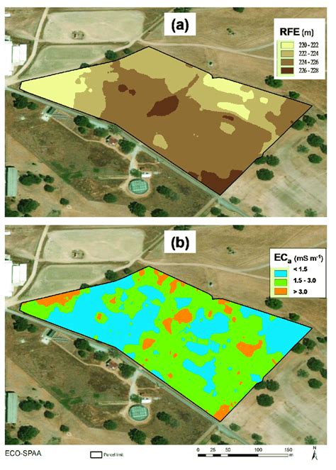 Maps Of The Experimental Fields Relative Field Elevation Rfe A And Download Scientific