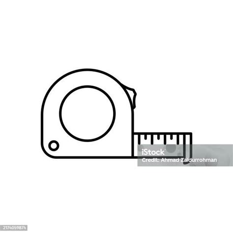 Measure Tape Line Icon Simple Outline Style Meter Length Metric Size Concept For App And Web