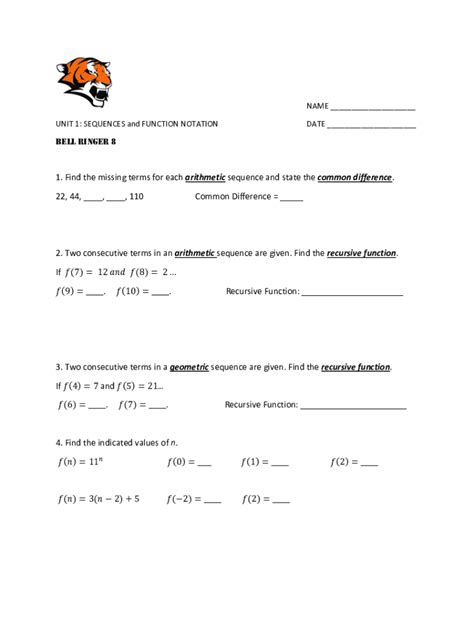 Fillable Online Finding The Missing Terms In An Arithmetic Sequence Fax