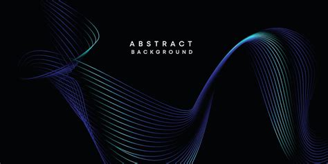 Abstract Data Visualization Geometric Dark Blue Orange Green Gradient Waving Lines Technology