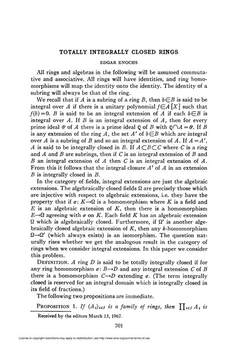 Pdf Totally Integrally Closed Rings