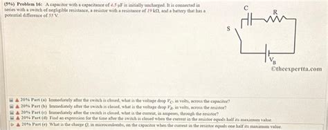 Solved 5 Problem 16 A Capacitor With A Capacitance Of Chegg Com