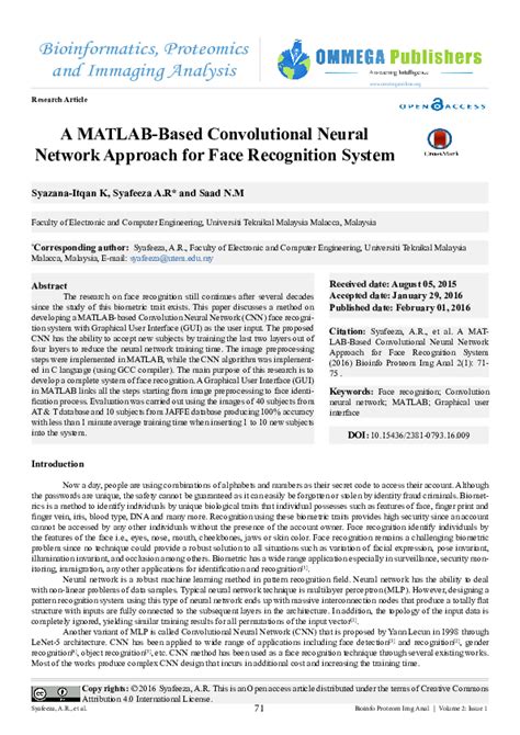 Pdf A Matlab Based Convolutional Neural Network Approach For Face Recognition System