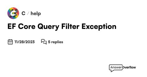 Ef Core Query Filter Exception C