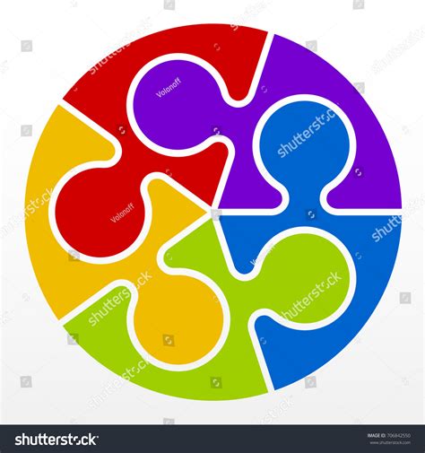 Five Piece Flat Puzzle Round Infographic Stock Vector Royalty Free Shutterstock