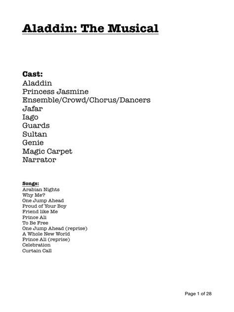 Aladdin Script Pdf