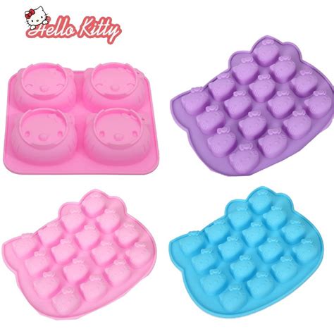 헬로 키티 실리콘 아이스 트레이 케이크 캔디 초콜릿 금형 퐁당 아이스 페이스트리 도구 제빵기 금형 제빵기 페이스트리 주방 베이킹 3d Aliexpress